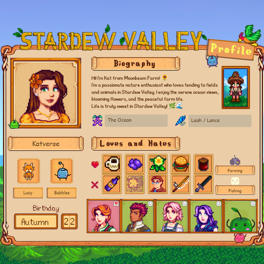 How to make your own Stardew Valley Profile page - Katverse Space