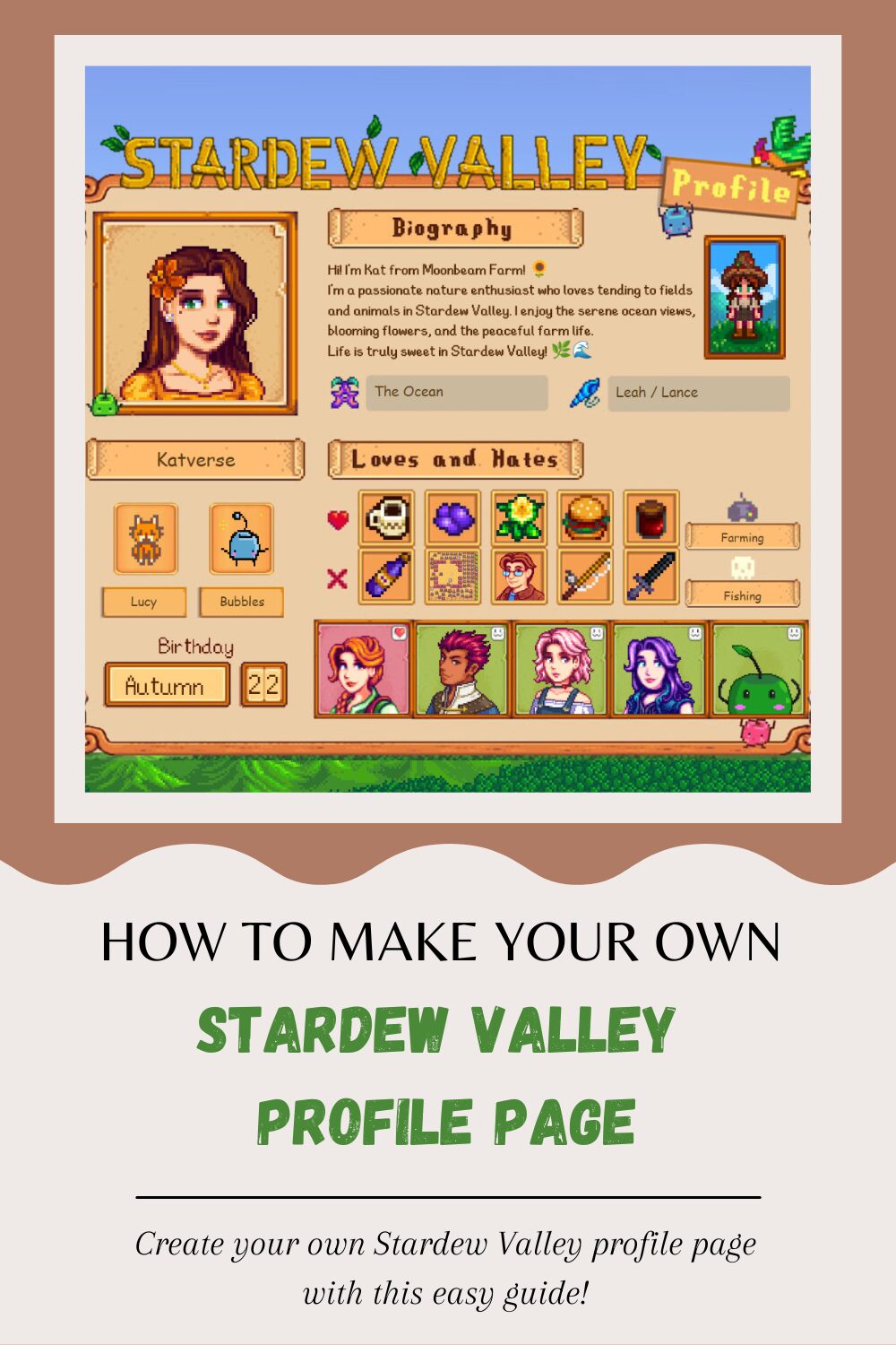 How to make your own Stardew Valley Profile page - Katverse Space